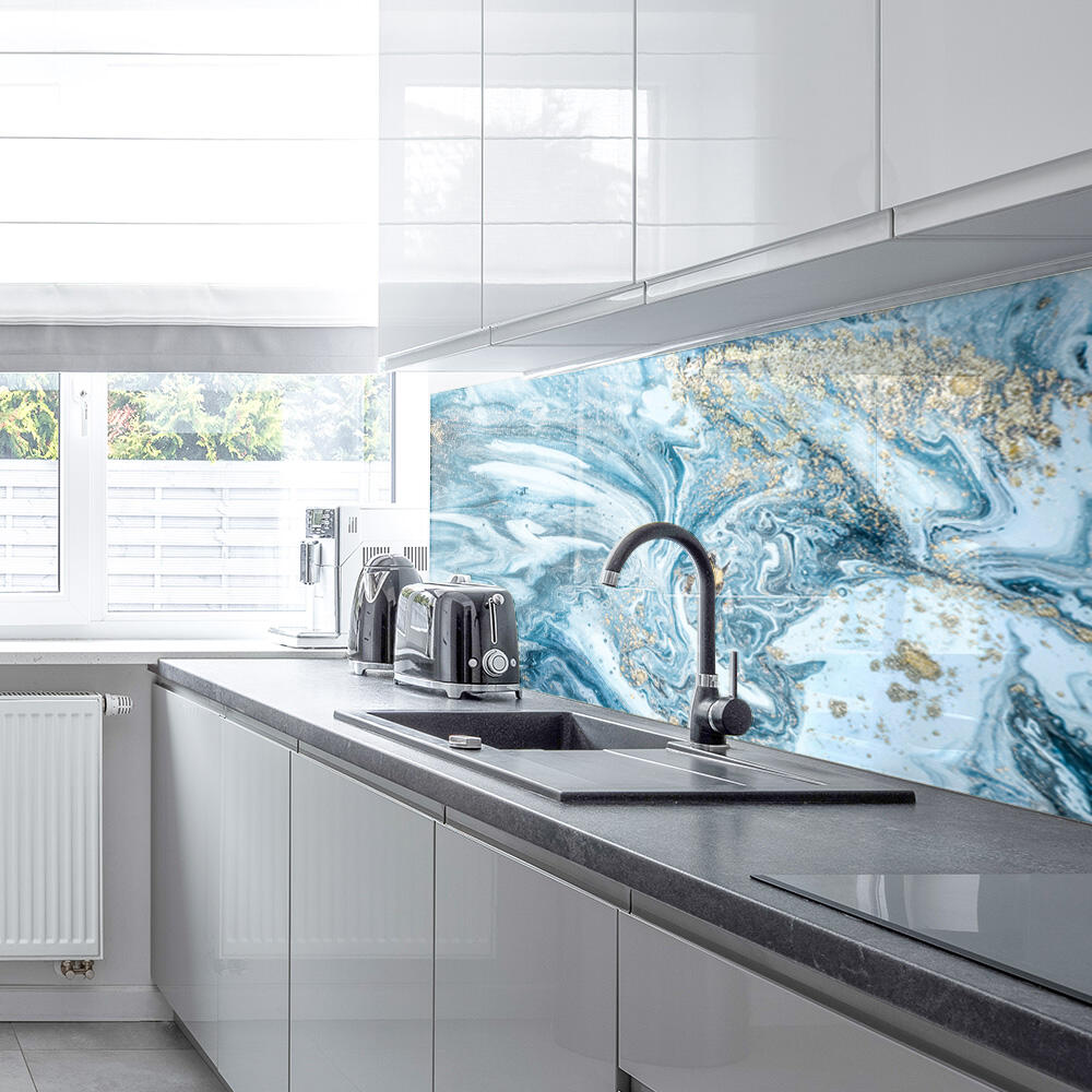 Premier Range Acrylic Splashbacks Liquid Aqua and Accessories | eBay