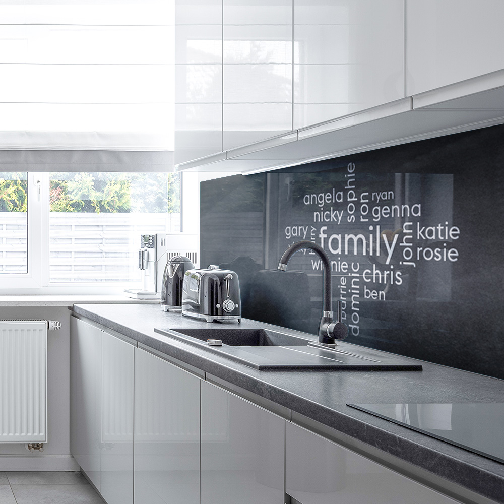 Next Day Delivery | Word Collage Acrylic Splashbacks | From £24.99