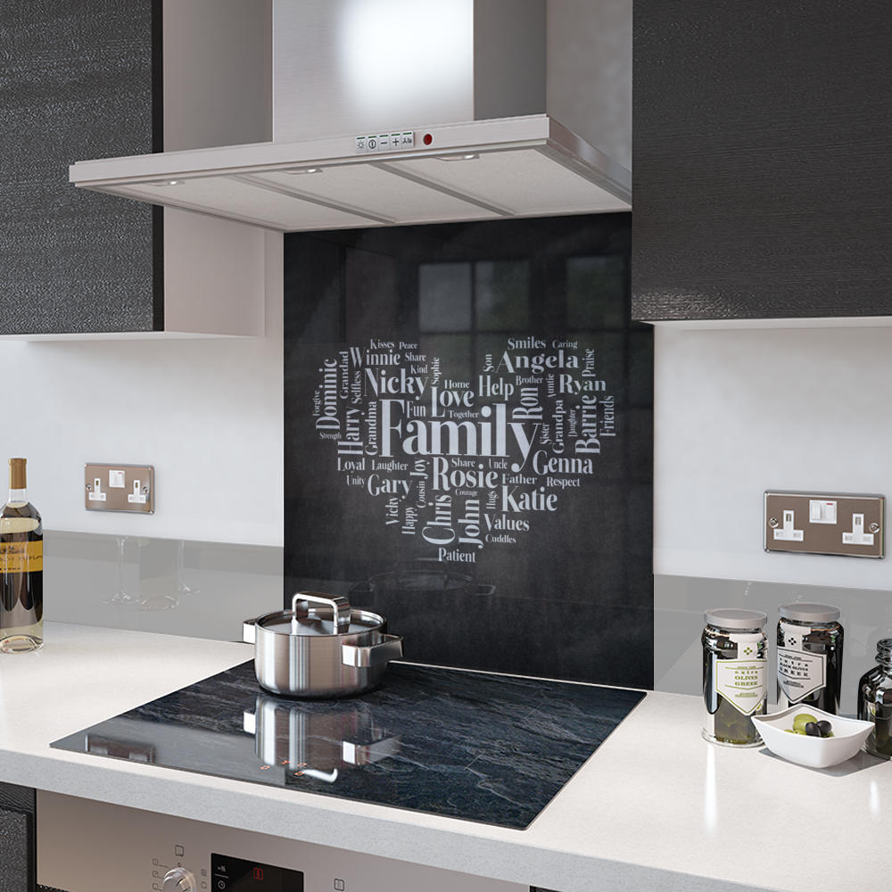 Next Day Delivery | Word Collage Glass Splashbacks | From £24.99